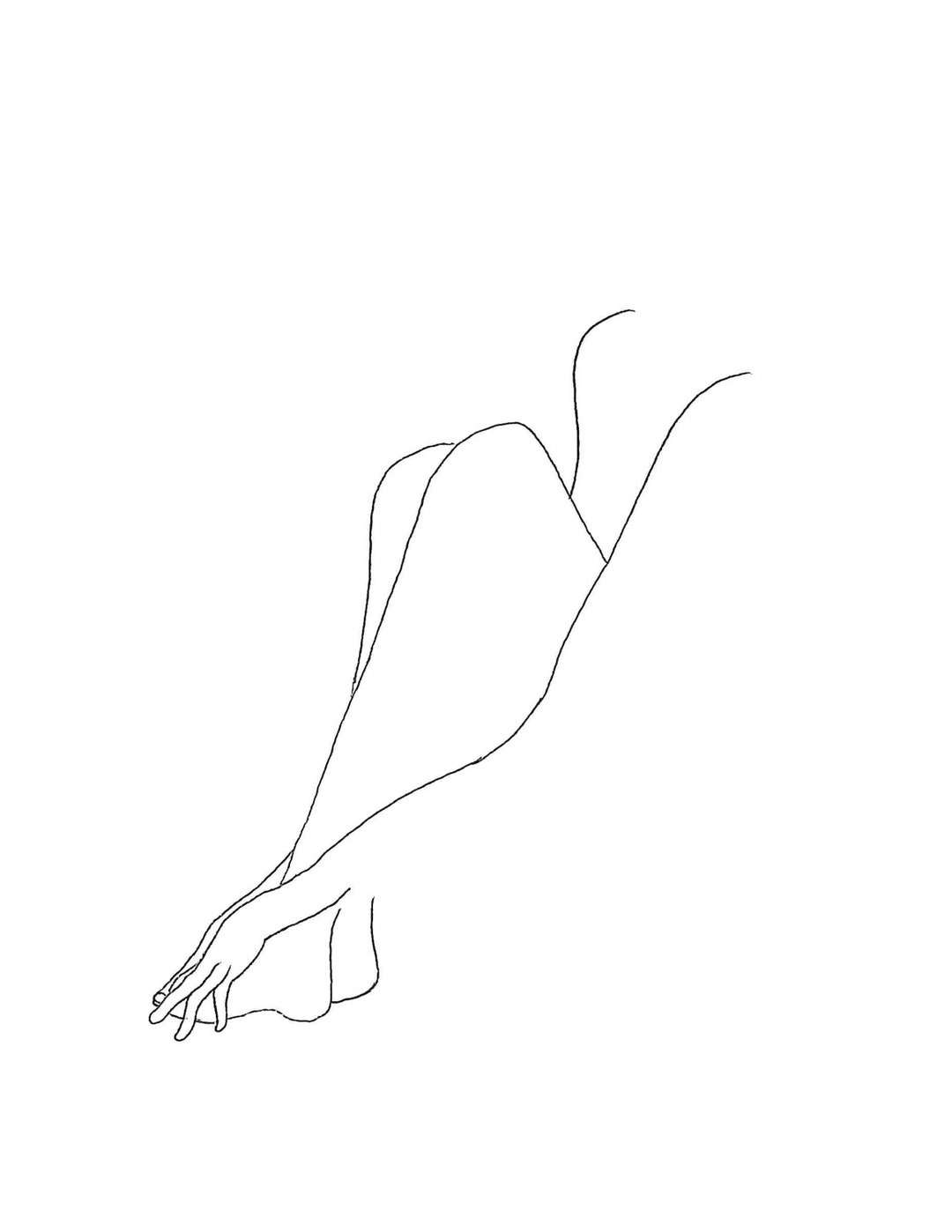 Legs Curled up Minimalist Line Art Print Black and White - Etsy
