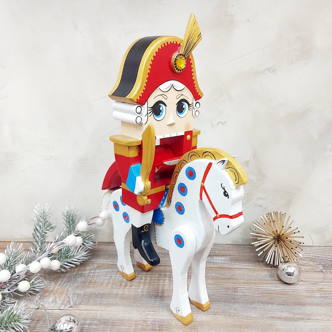 Large Collectible Set of Ballet Nutcracker Soldier With Horse and Mouse ...
