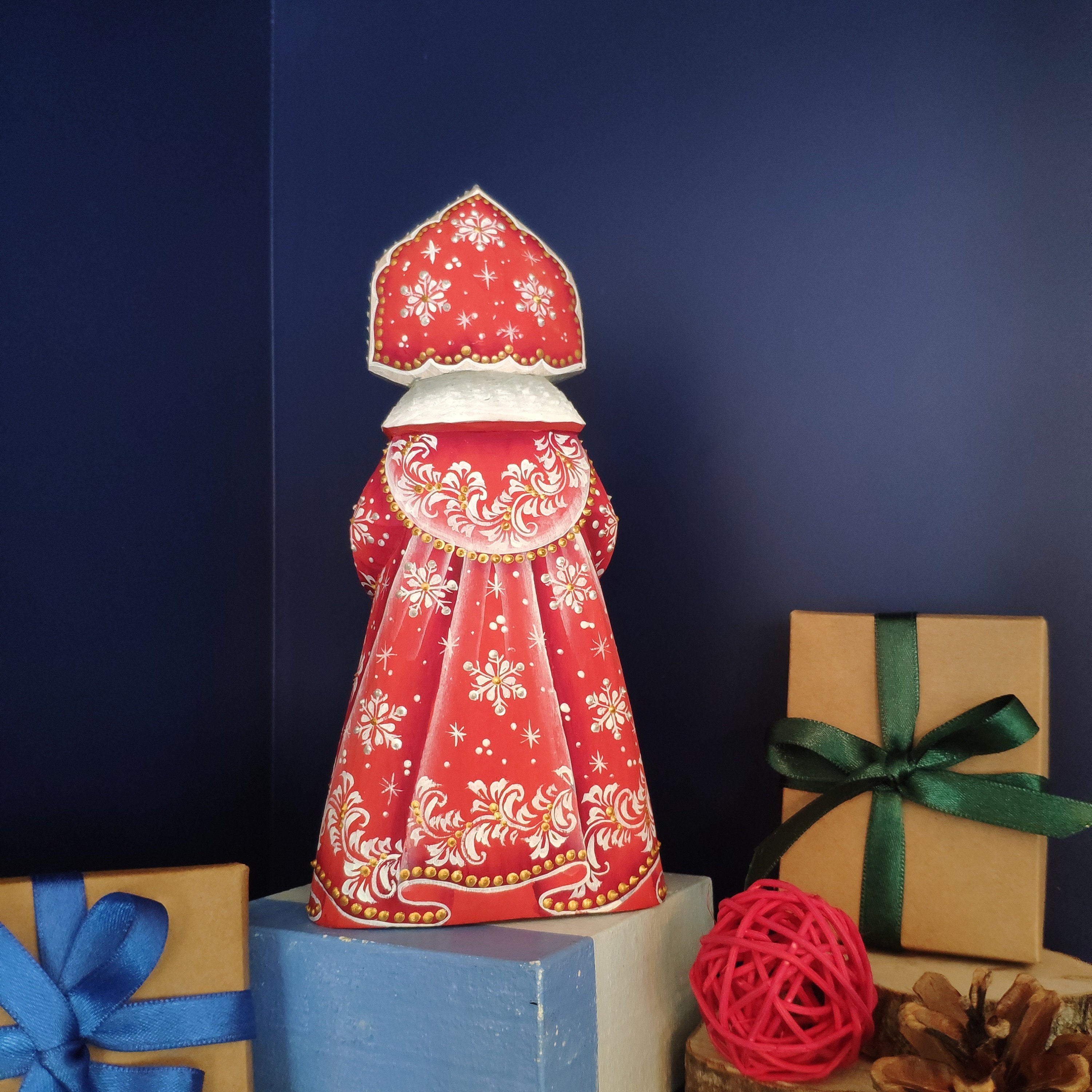 Carved Snow Maiden: Russian Christmas Ornament for Happy Holiday ...