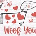 I Woof You Svg. Dog Valentine Png. Doxie Hearts Cut File. - Etsy