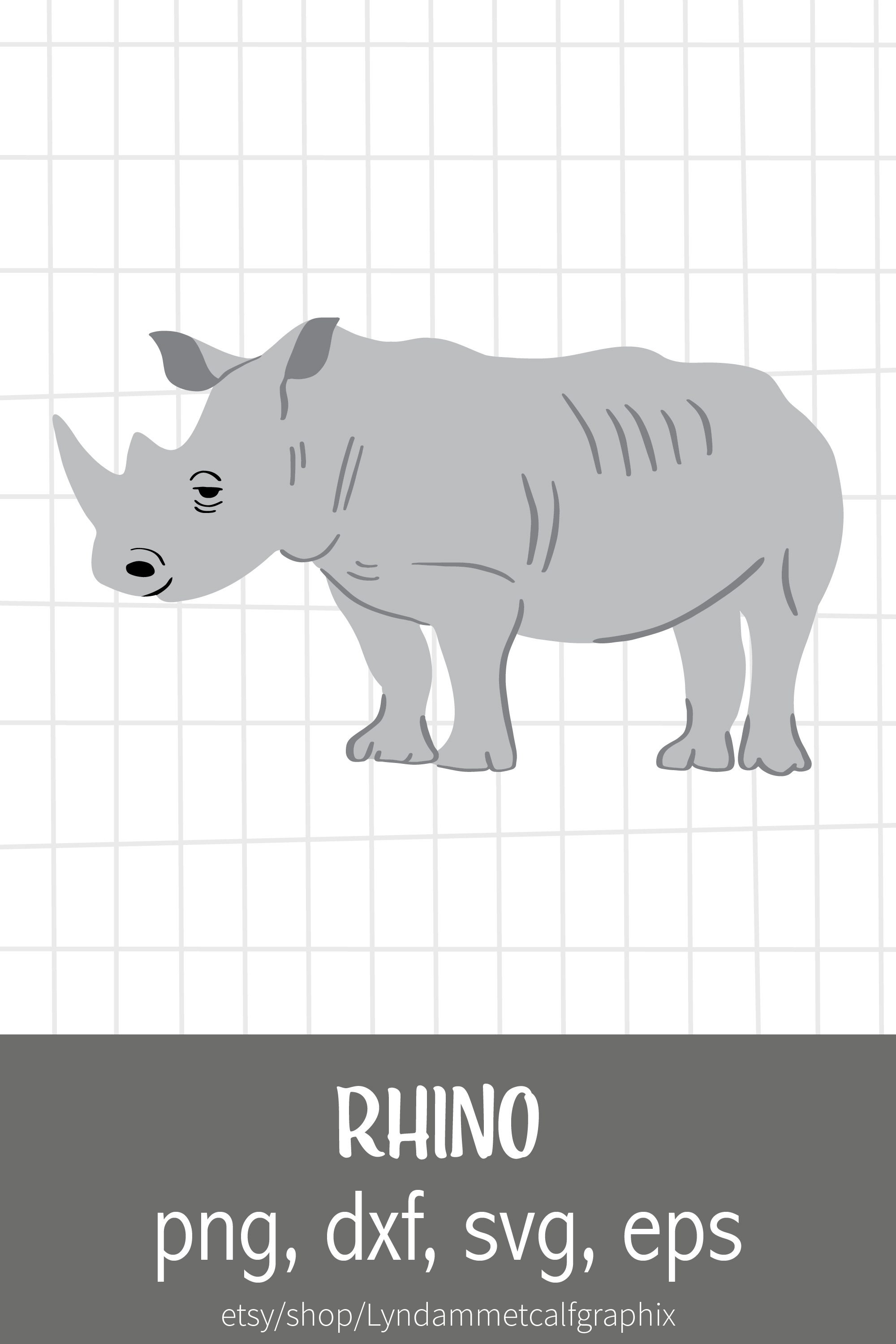 Rhino SVG File for Cricut & Silhouette Machines Rhinoceros | Etsy