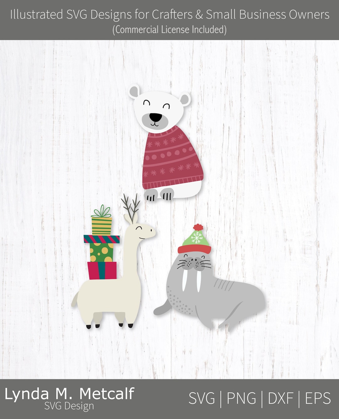 Christmas Animals Svg Bundle. Winter Animals Svg Bundle. Llama Svg ...
