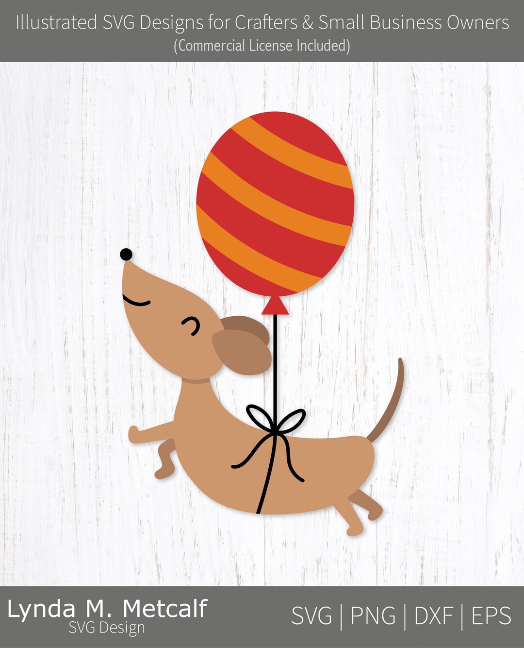 Balloon Doxie Svg. Happy Birthday Dog Png Clipart. Party Puppy Vinyl ...