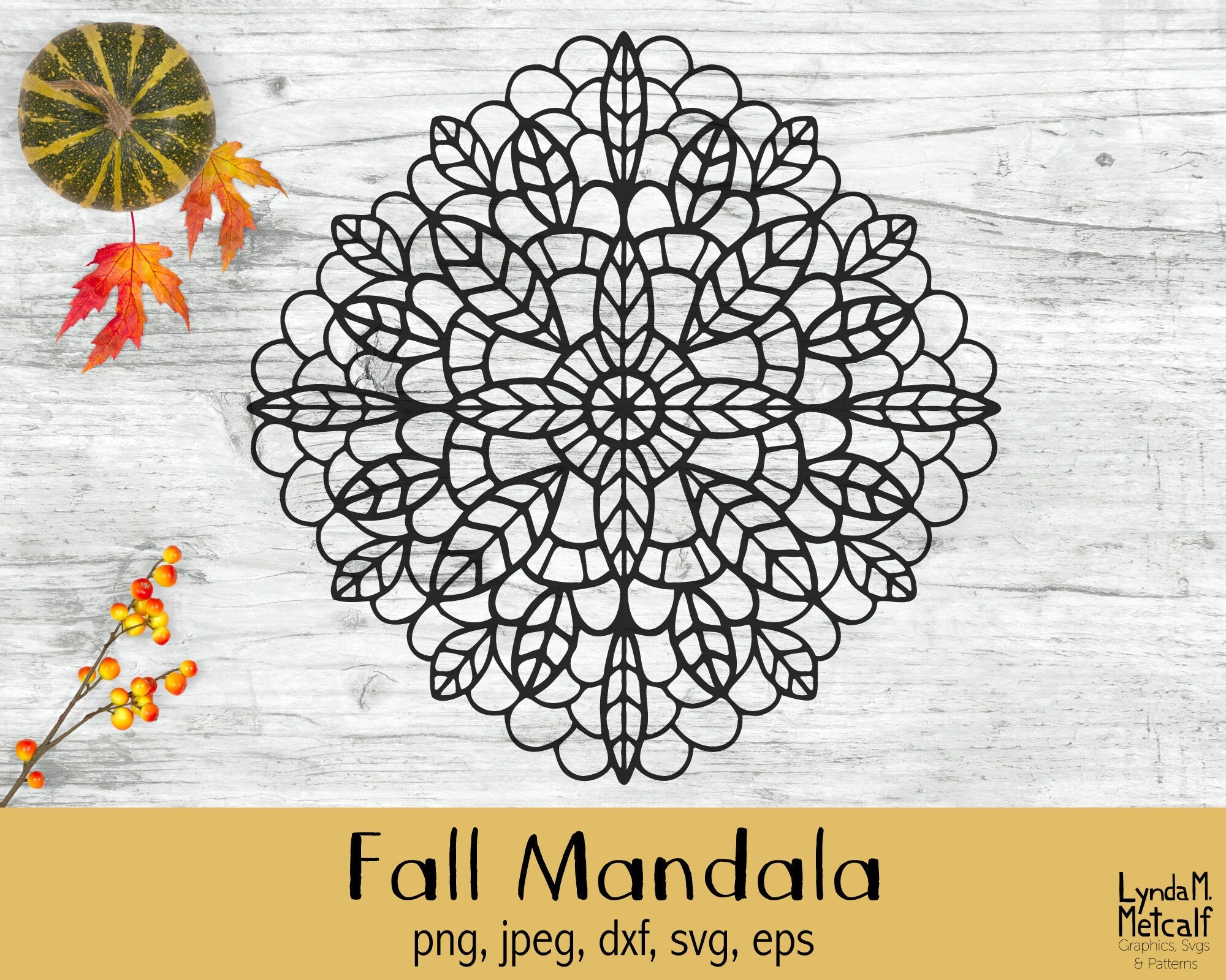 Fall Mandala SVG File for Cutting Machines and Craft Projects | Etsy