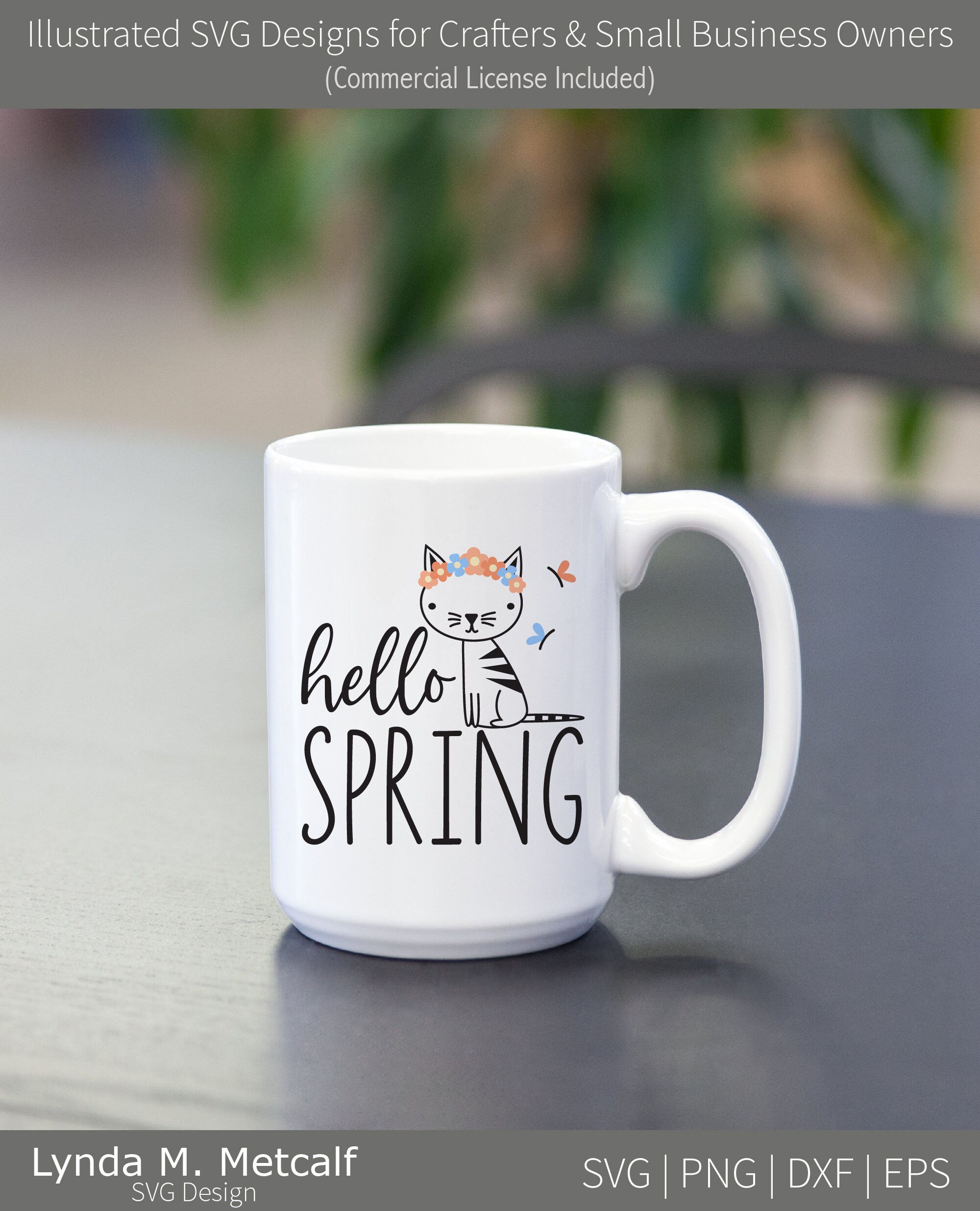 Hello Spring Svg. Spring Cat Svg. Cat Svg. Flower Cat Svg. - Etsy