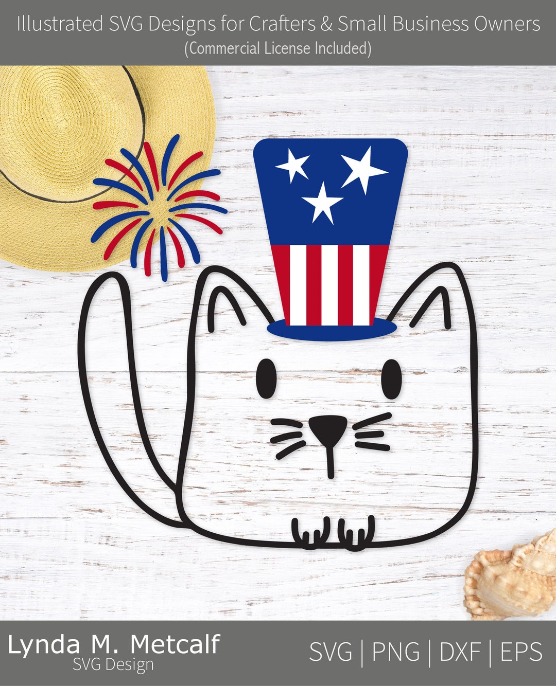 Patriotic Cat SVG. 4th of July Cat Svg. Cat Svg File for - Etsy Hong Kong