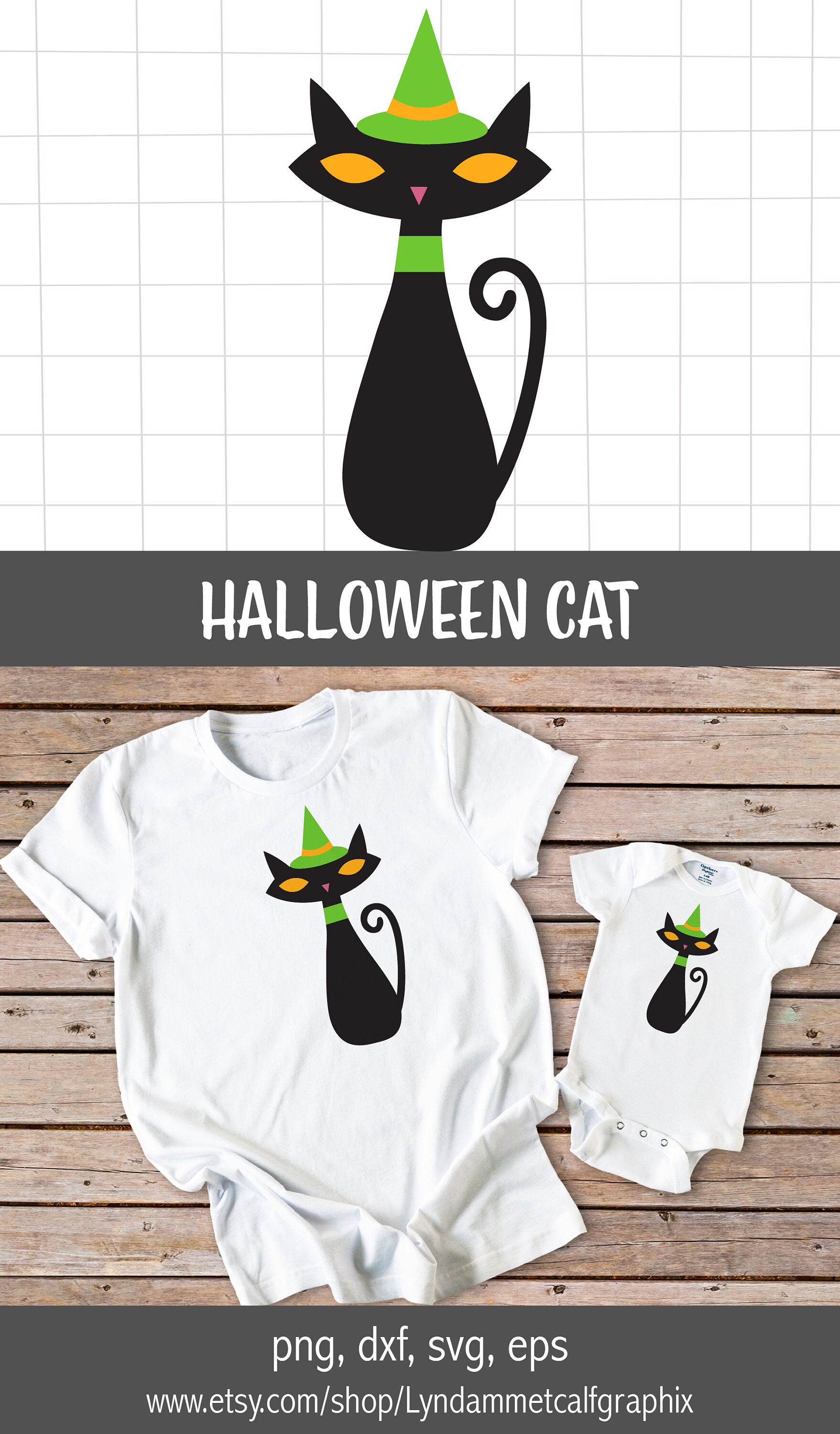 Halloween Witch Cat SVG File for Cricut and Silhouette | Etsy