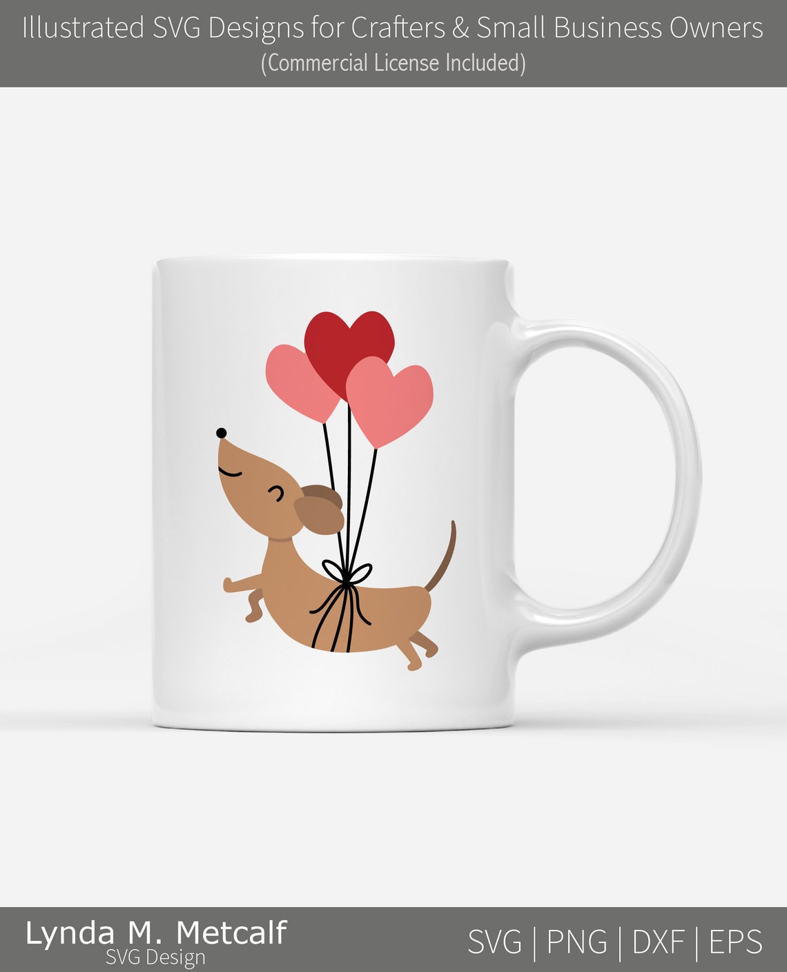 Dachshund Valentine Svg. Dog Valentine Png. Doxie Hearts Cut File ...