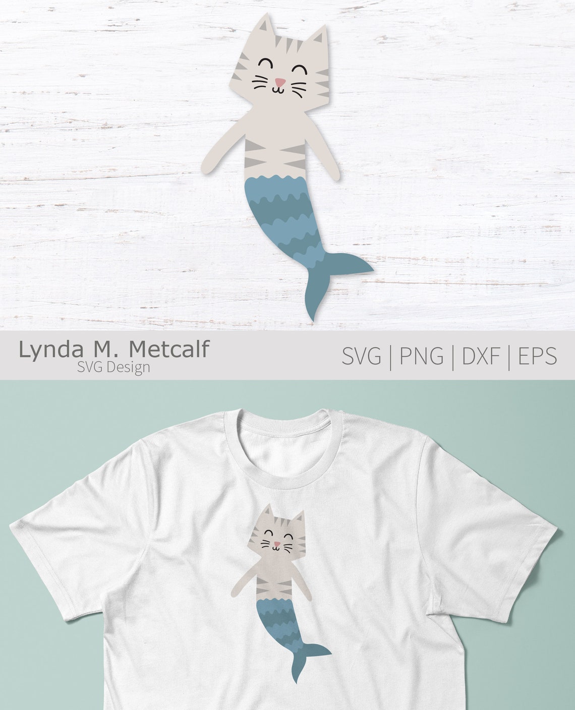 Cat Mermaid SVG File for Cricut & Silhouette Machines - Etsy