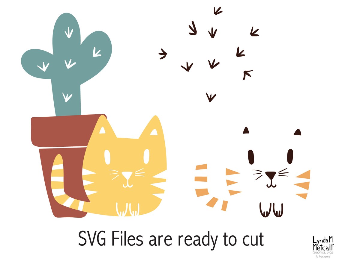 Cactus and Kitty SVG Cat Svg Cactus Svg Kitty Svg Cacti - Etsy
