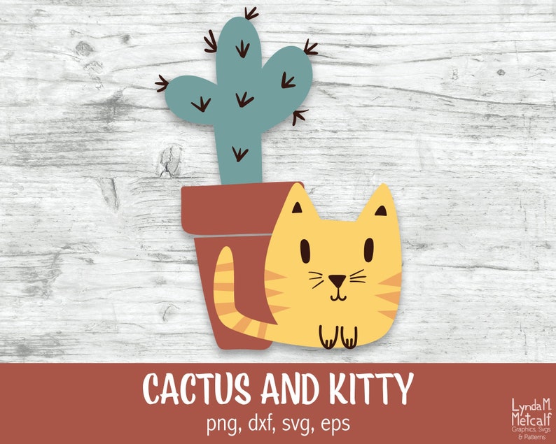 Cactus and Kitty SVG Cat Svg Cactus Svg Kitty Svg Cacti - Etsy