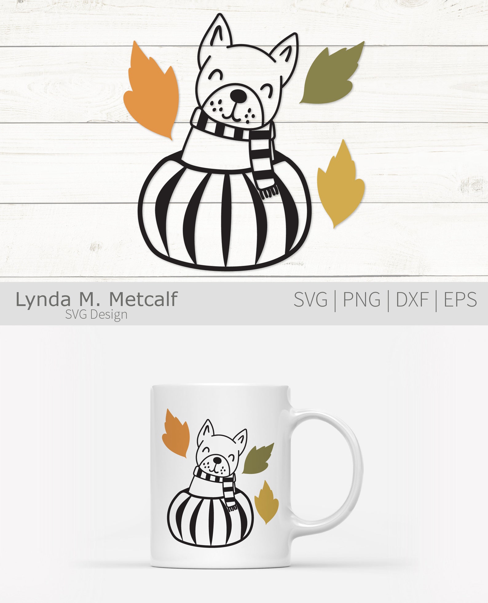 Fall Dog Svg. Puppy in Pumpkin Svg. Autumn Svg Cut File. Fall Leaves ...