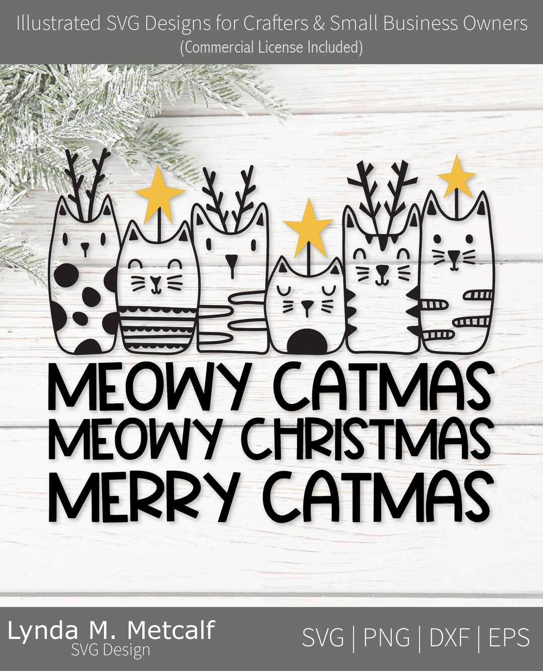 Meowy Catmas Svg. Meowy Christmas Png. Merry Catmas Dxf. Merry ...
