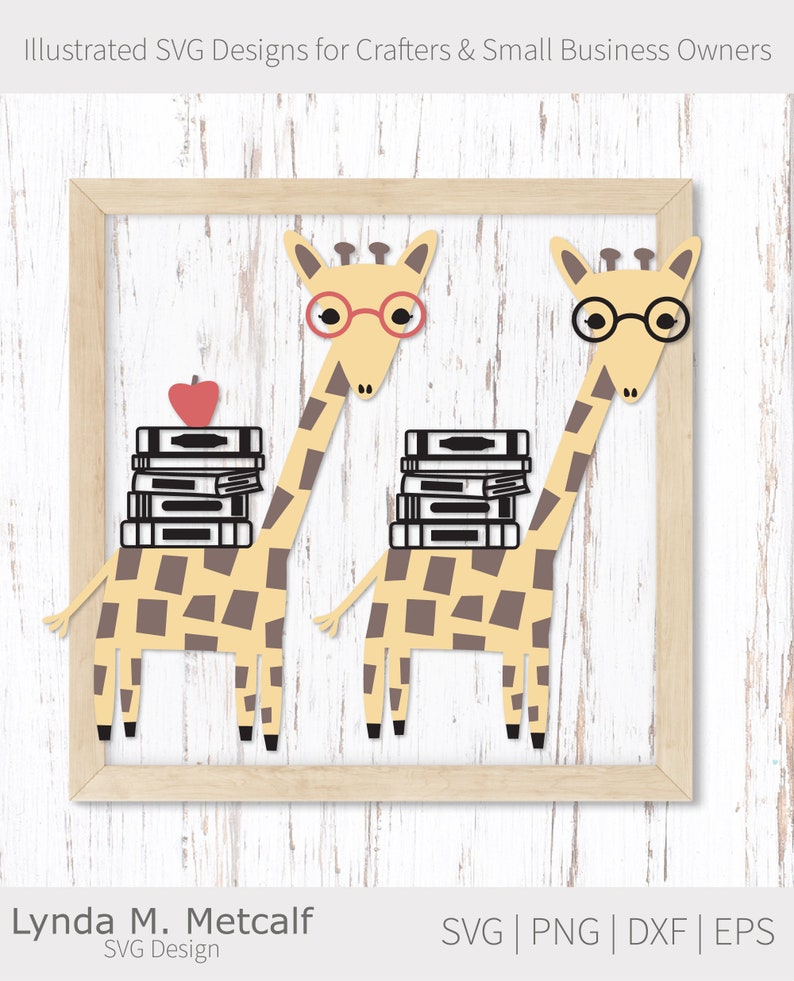 Back to School Svg. Giraffe SVG Cut File. Reading Giraffe Svg. - Etsy