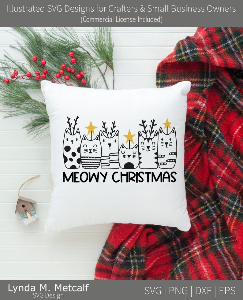 Meowy Catmas Svg. Meowy Christmas Png. Merry Catmas Dxf. Merry ...