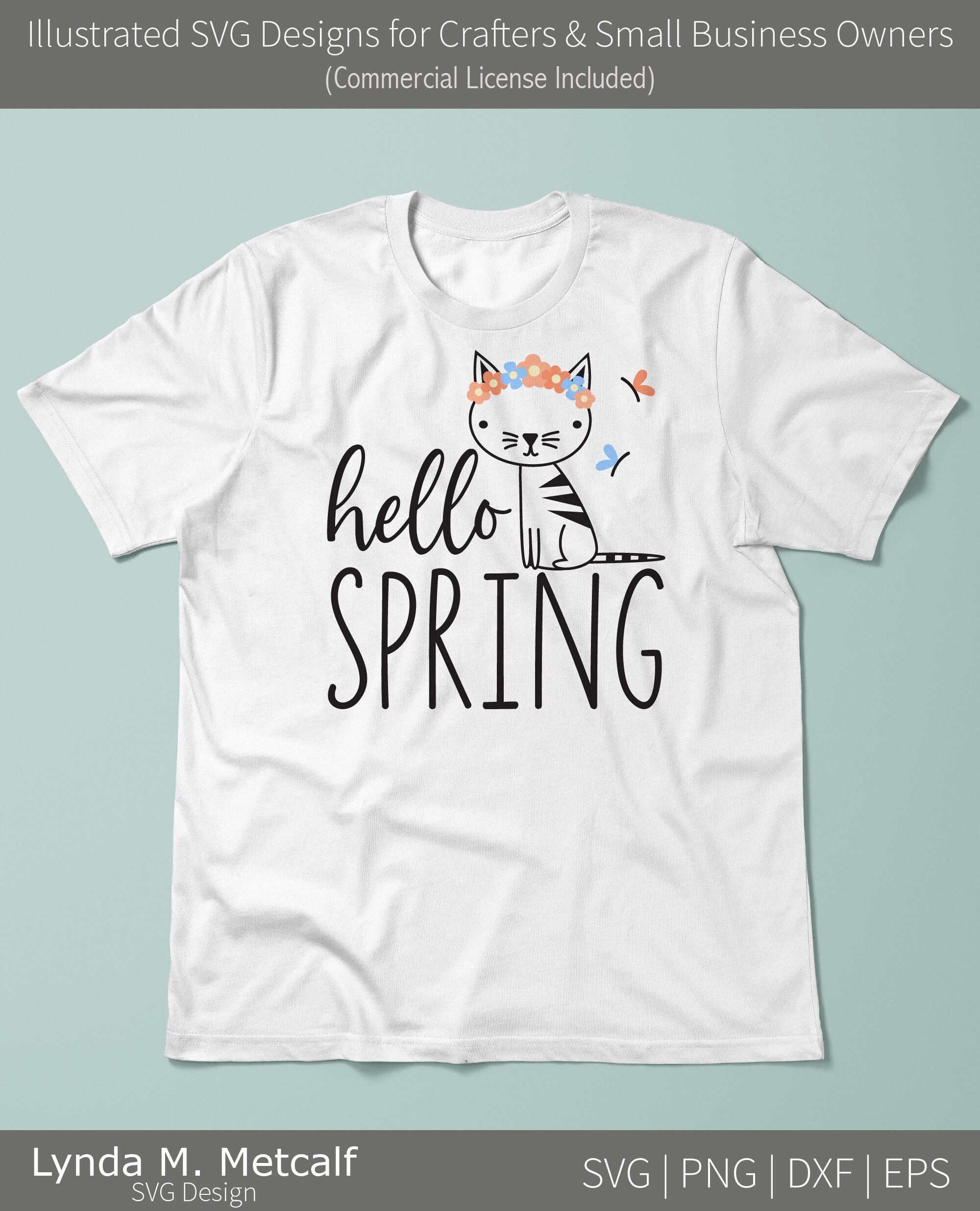 Hello Spring Svg. Spring Cat Svg. Cat Svg. Flower Cat Svg. - Etsy