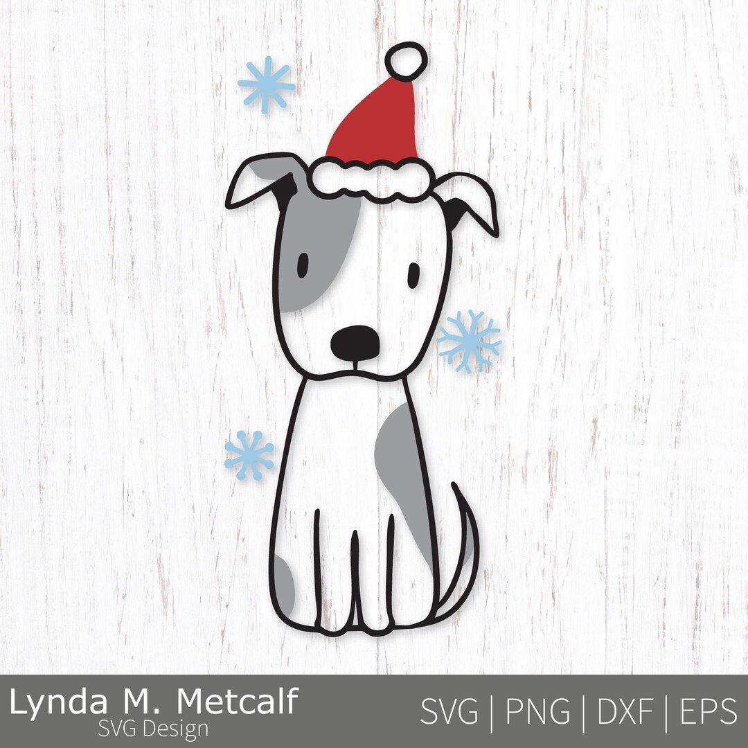 Santa Puppy Svg, Pit Bull Holiday Svg, Christmas Dog Ornament Svg ...