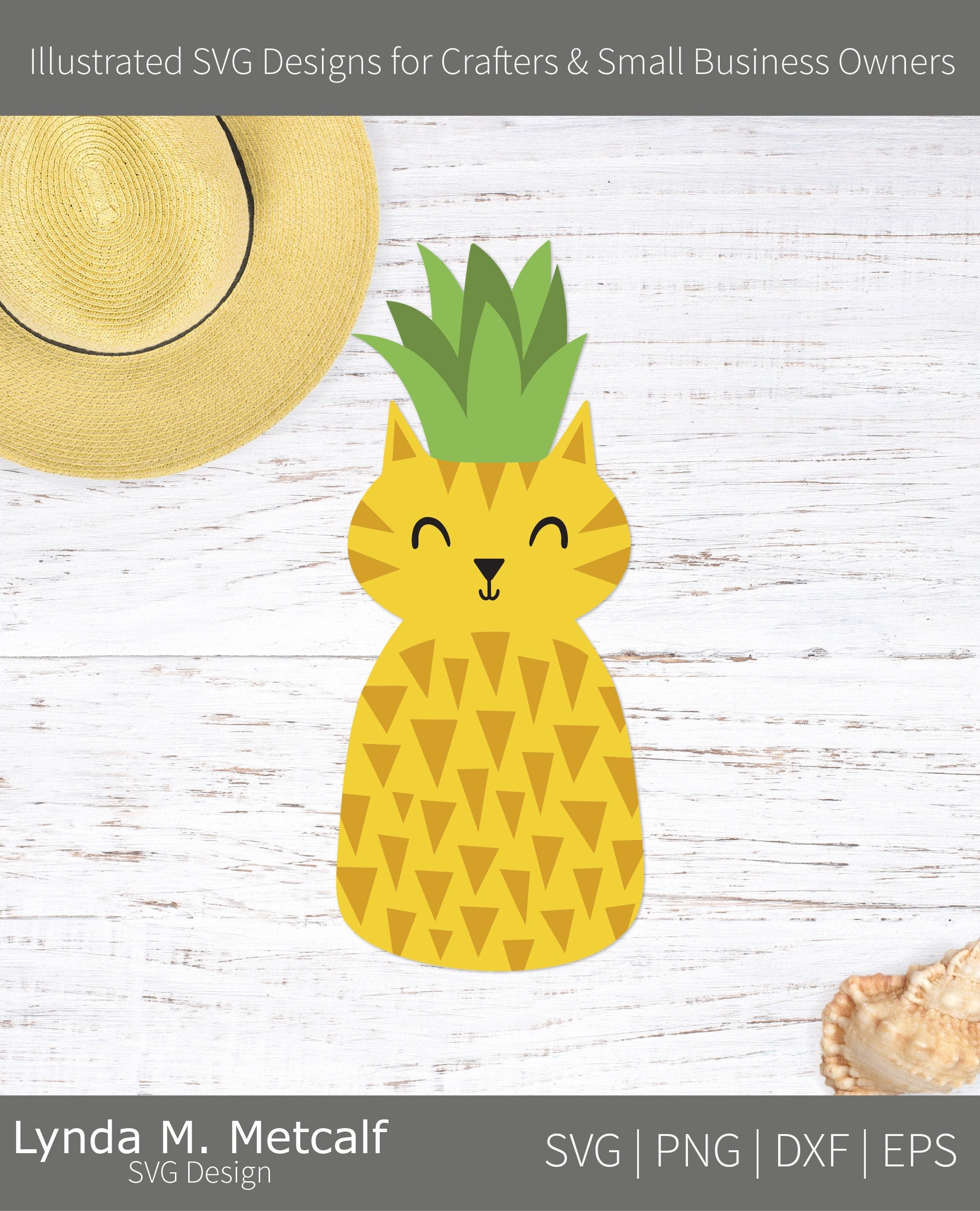 Pineapple Cat SVG Kitty Svg Pineapple Kids Svg Summer | Etsy