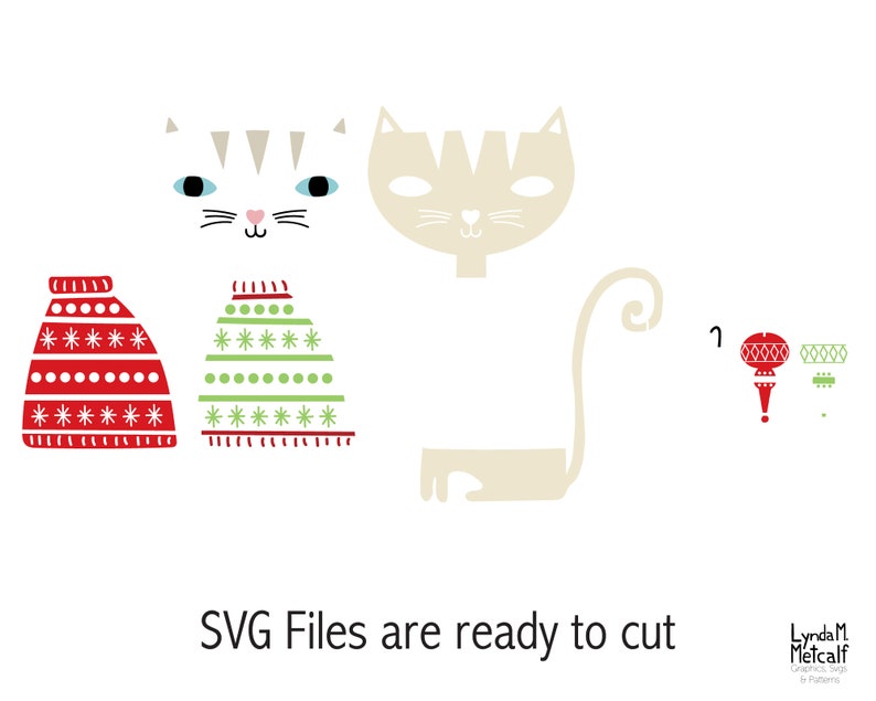 Christmas Cat Svg Winter Cat Svg Cat Svg Cat Cut File Cat - Etsy