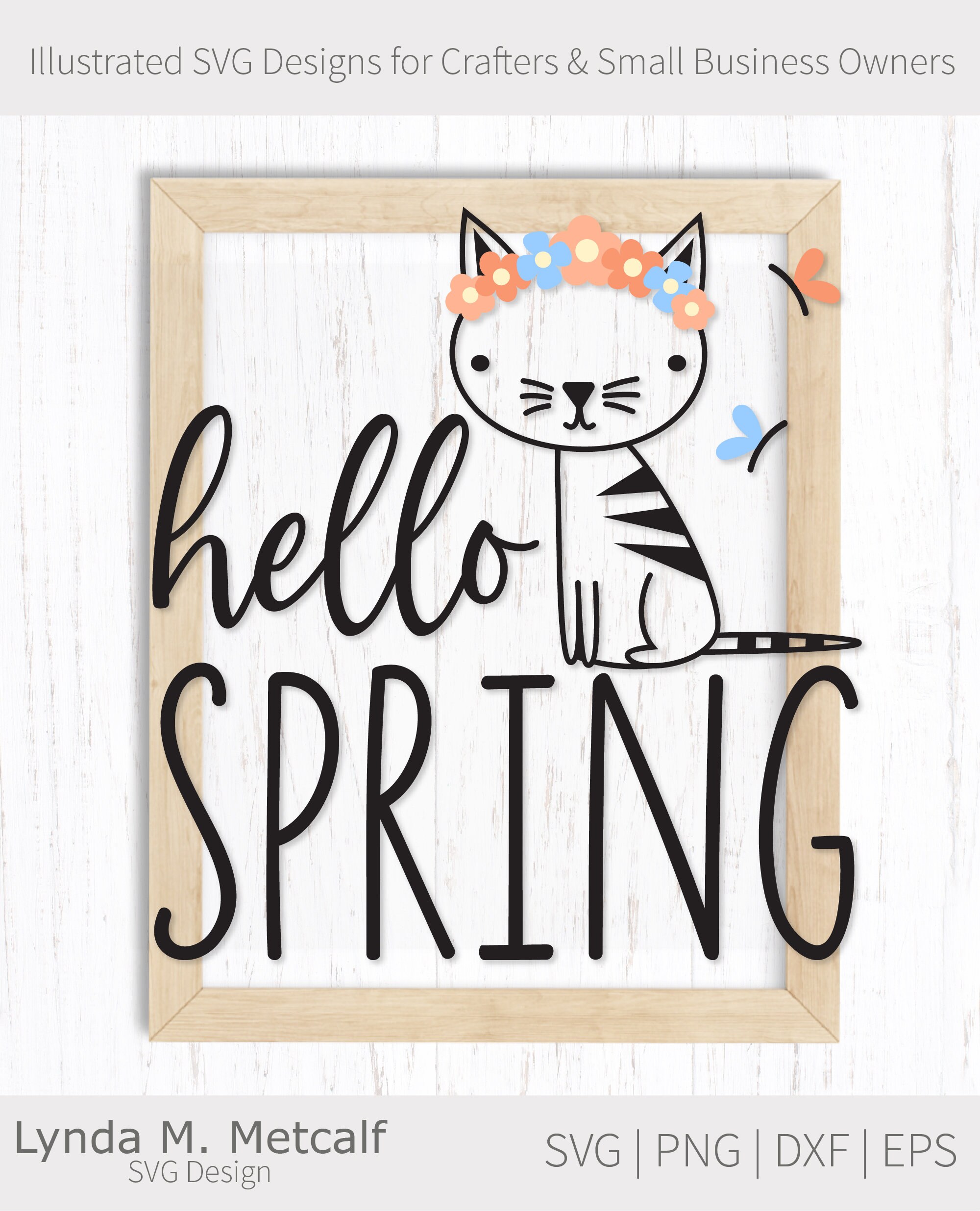 Hello Spring Svg. Spring Cat Svg. Cat Svg. Flower Cat Svg. - Etsy