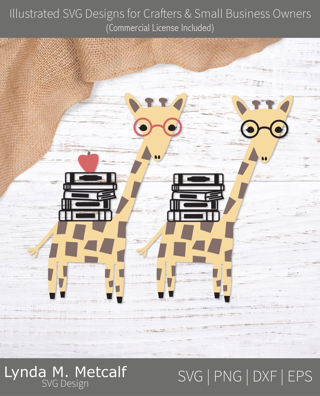 Back to School Svg. Giraffe SVG Cut File. Reading Giraffe Svg. Smart ...