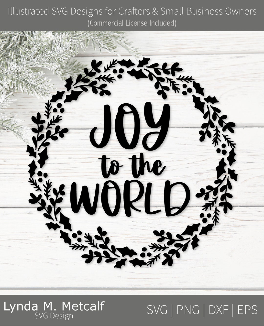 Joy to the World Svg. Holiday Wreath Png Clipart. Holly and Berry ...