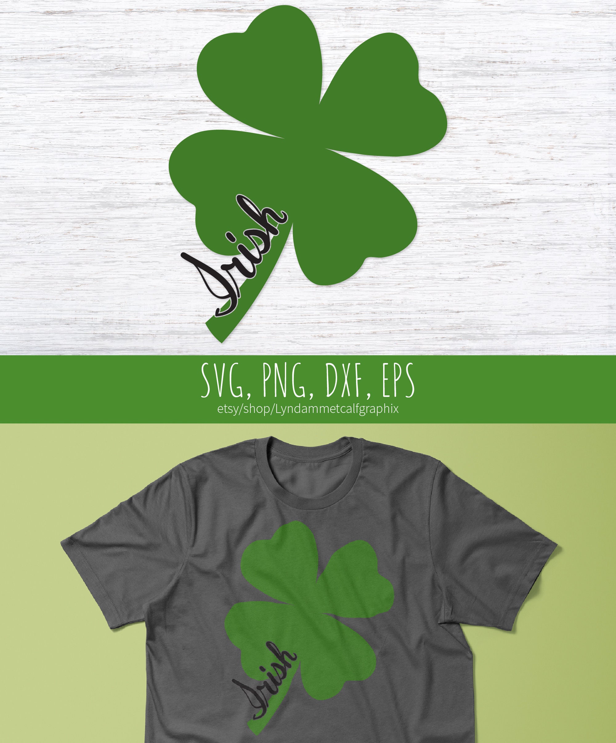 Irish Shamrock SVG Four Leaf Clover svg St. Patrick's | Etsy
