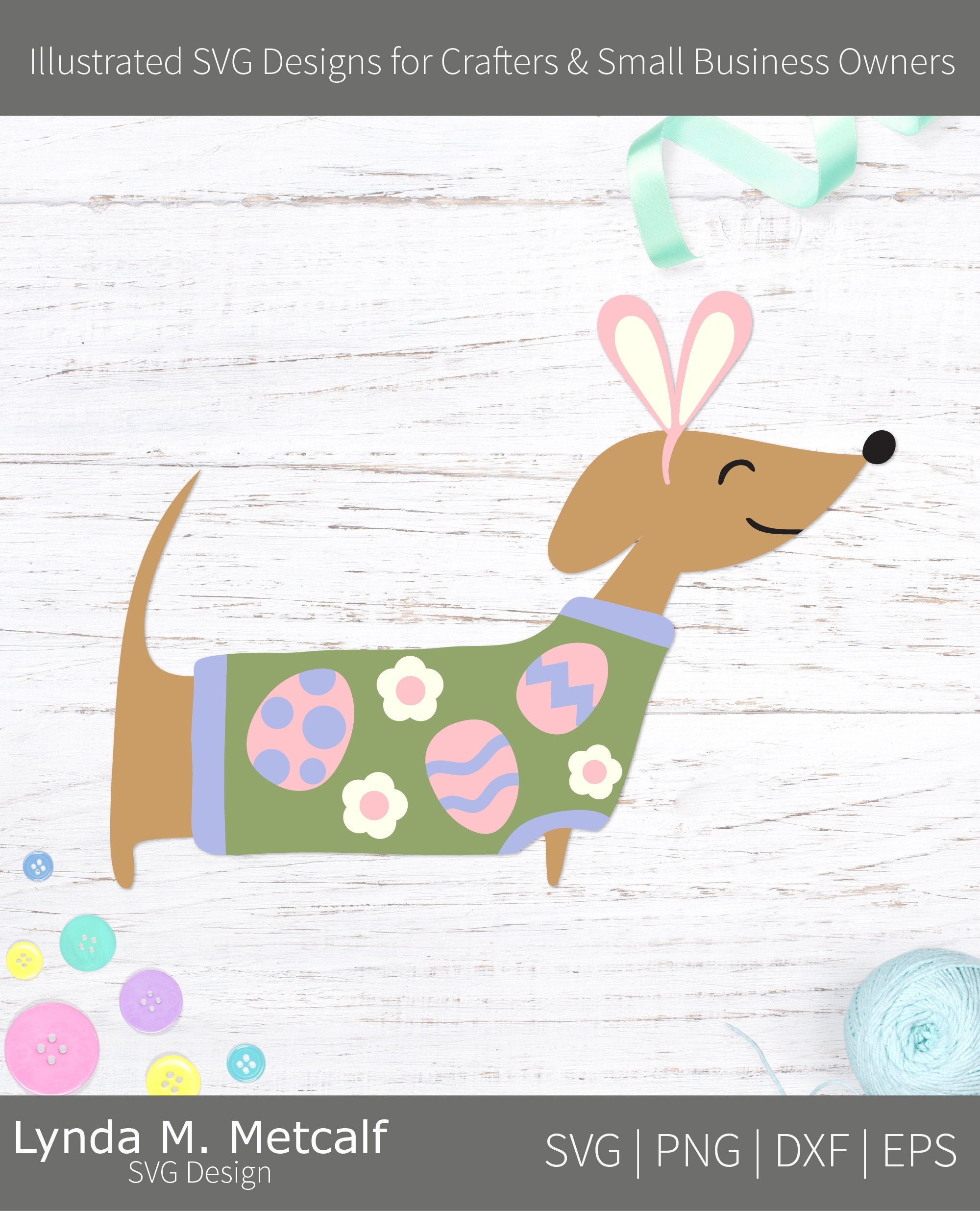 Easter Dachshund SVG Easter svg Dachshund svg for Kids | Etsy