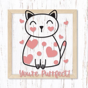 You're Purrfect Valentine SVG. Kawaii Kitty Png Clip Art. Cat Lover Cut ...