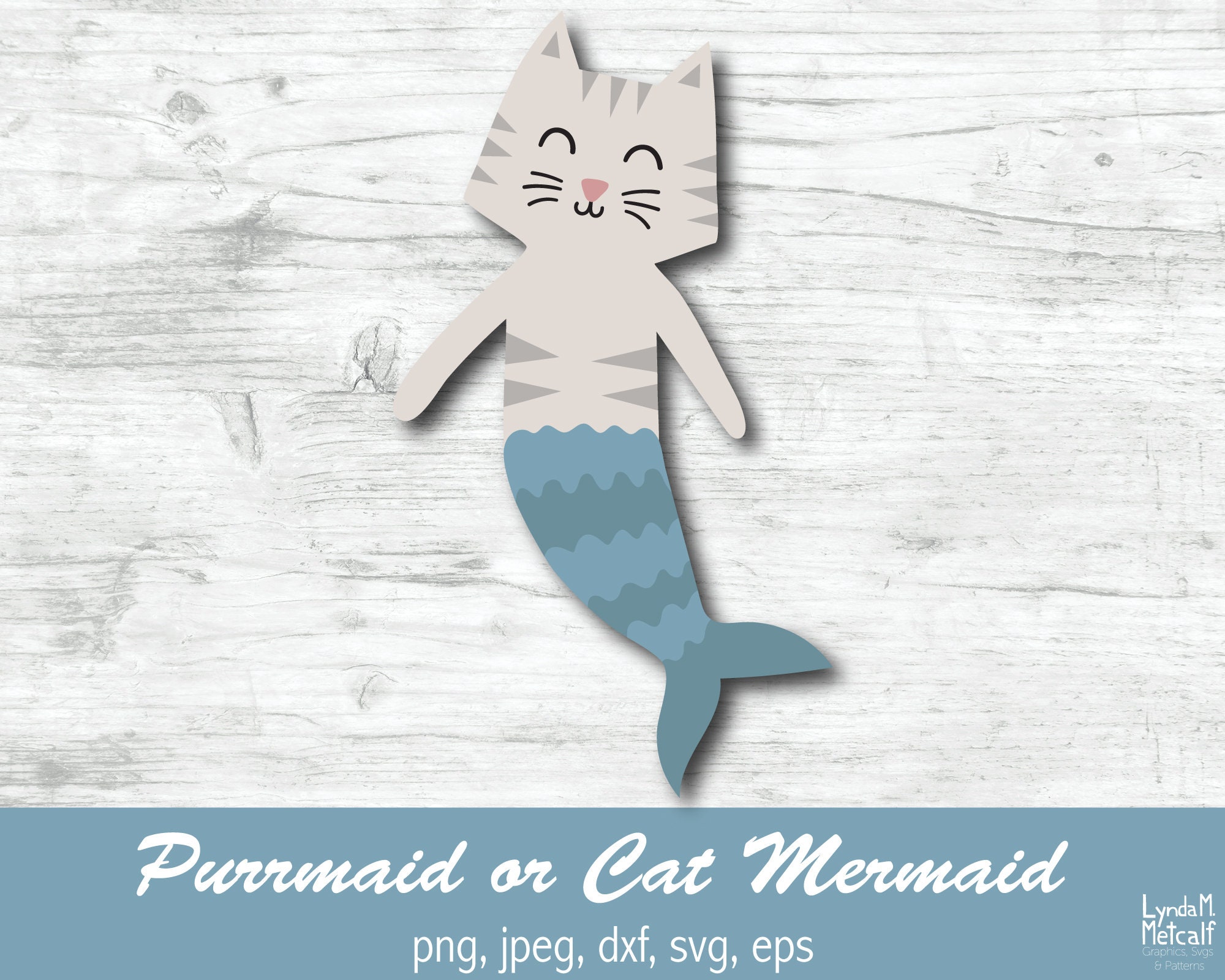 Cat Mermaid SVG File for Cricut & Silhouette Machines | Etsy