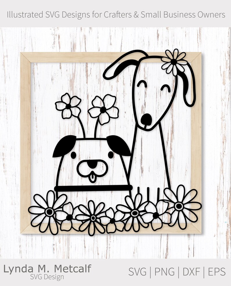 Spring Dogs Svg Cut File. Flower Svg File. Dog Floral Svg. - Etsy