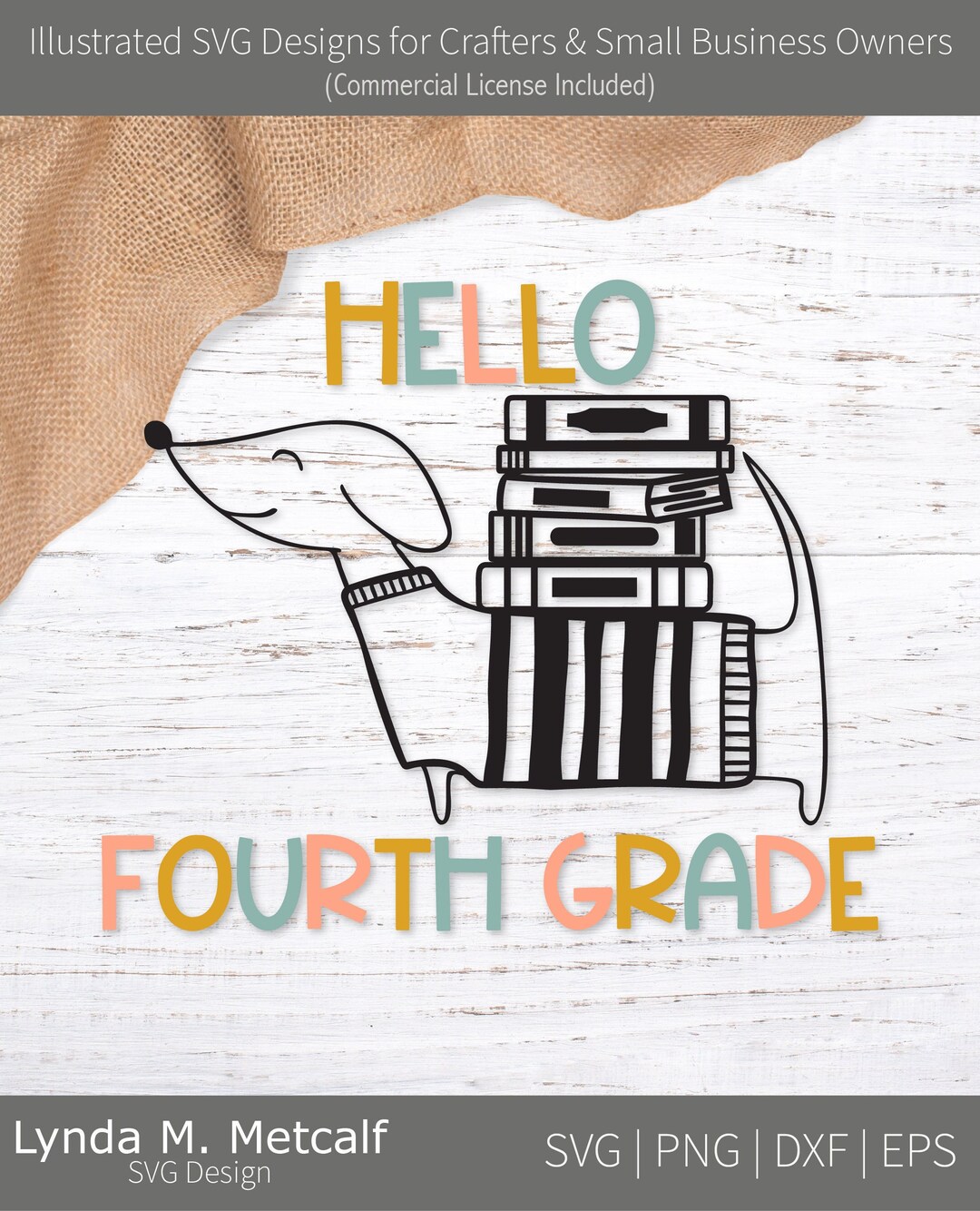 Hello Fourth Grade Svg. Back to School Svg. Dog Svg. Dachshund Svg Cut ...