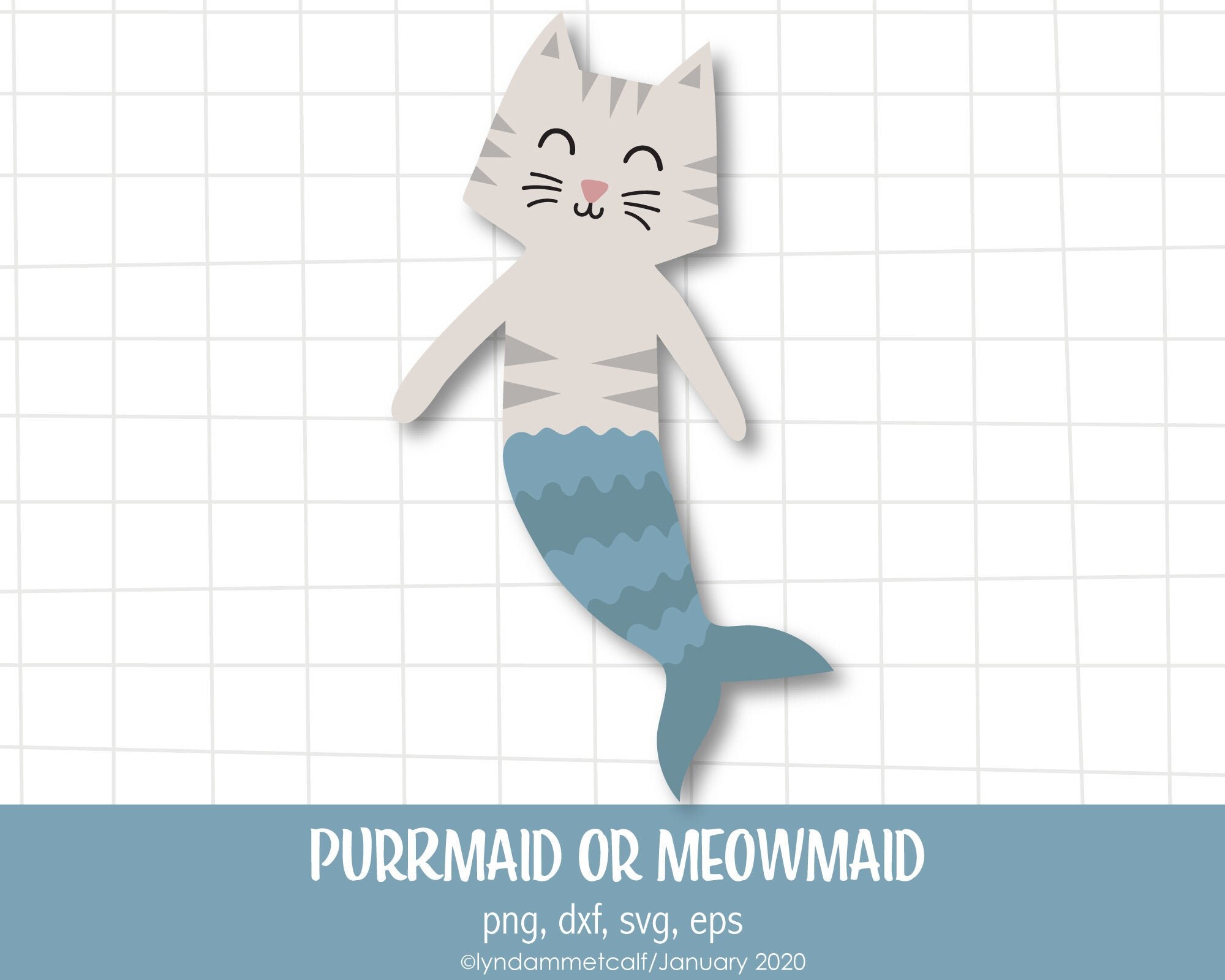 Cat Mermaid SVG File for Cricut & Silhouette Machines | Etsy