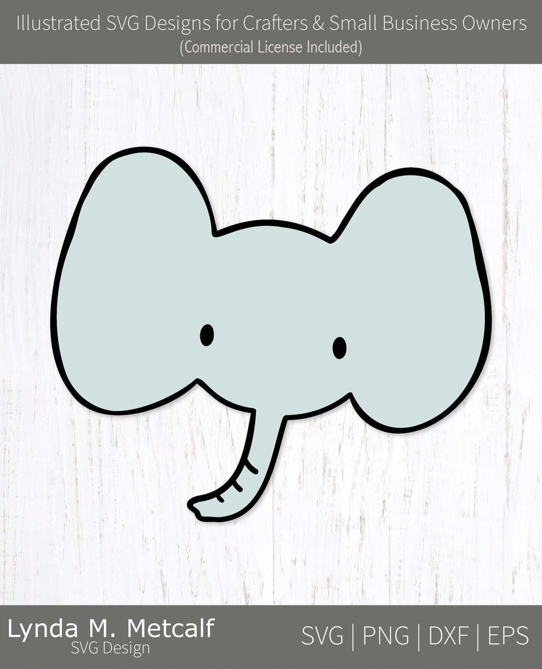 Cute Baby Elephant Face Svg. Safari Animal Clipart. Simple Layered ...