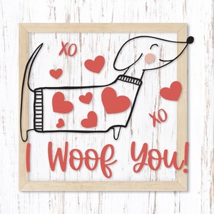 I Woof You Svg. Dog Valentine Png. Doxie Hearts Cut File. Dachshund Svg ...