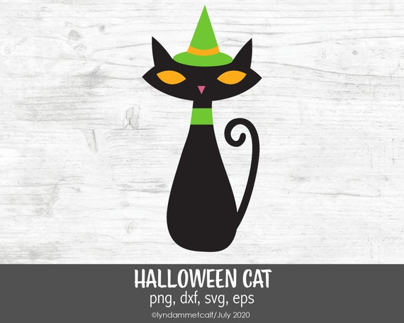 Halloween Witch Cat SVG File for Cricut and Silhouette | Etsy
