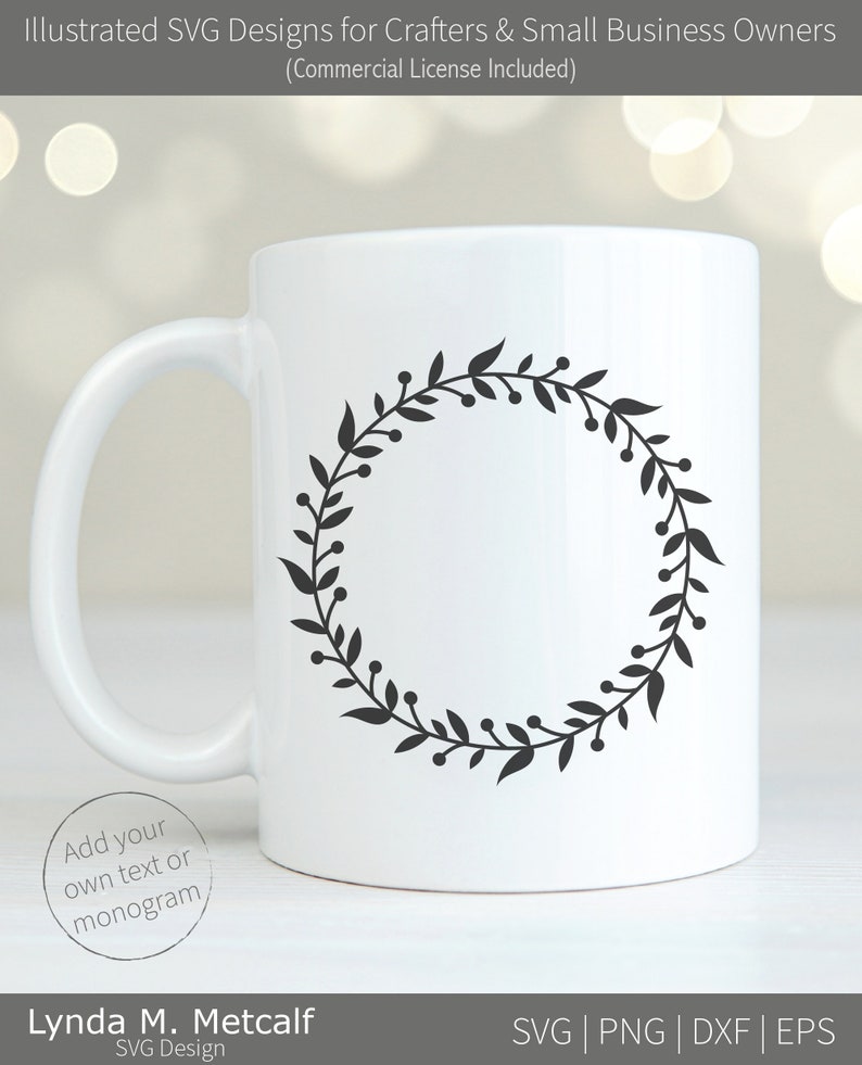 Berry Wreath Svg. Holiday Wreath Png Clipart. Vine Leaf and Berry ...