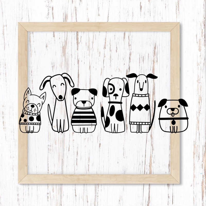 Cartoon Dog Line Shirt - Etsy