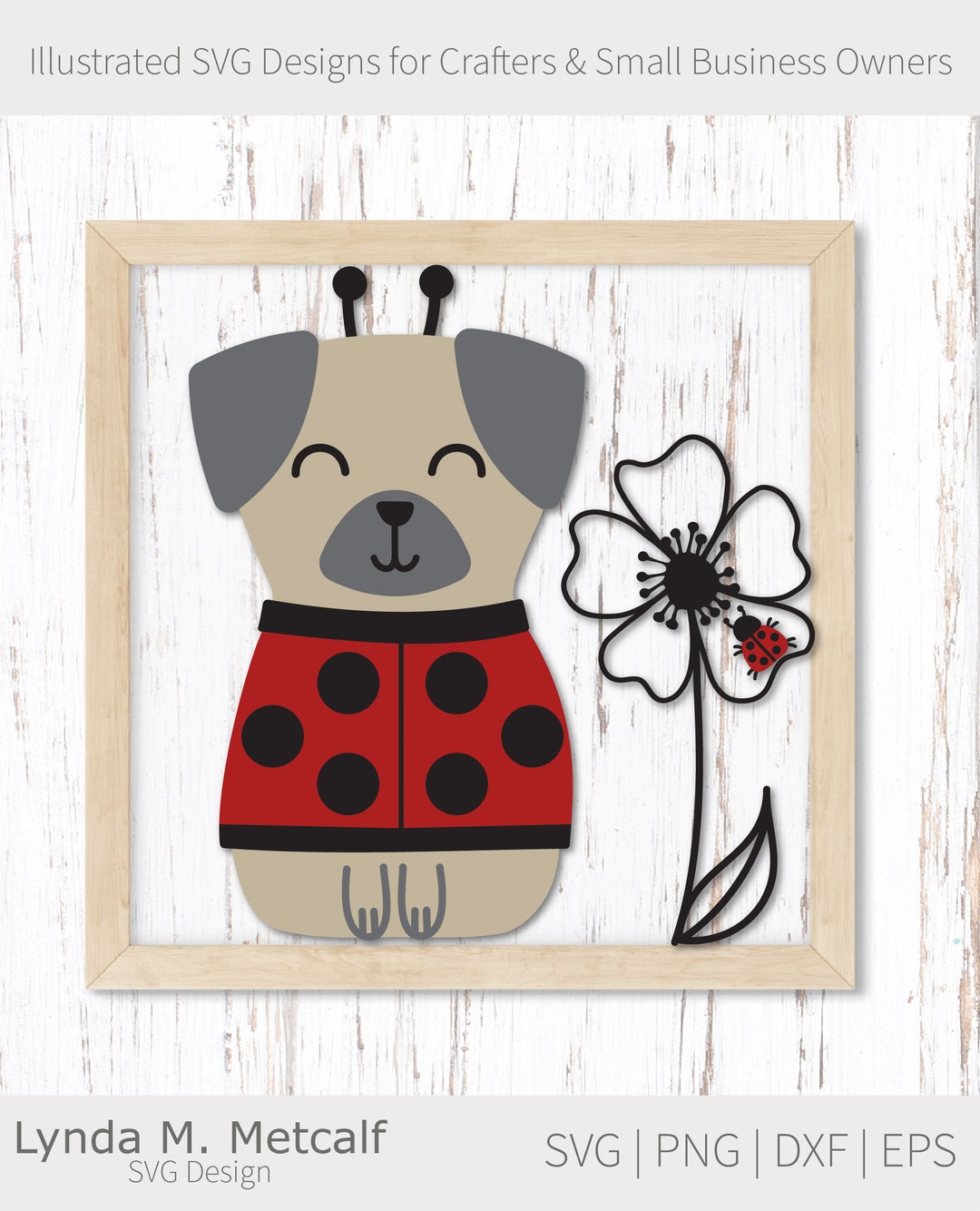 Puppy SVG, Pug Svg, Ladybug Svg, Dog Svg File for Cricut, Summer Svg ...