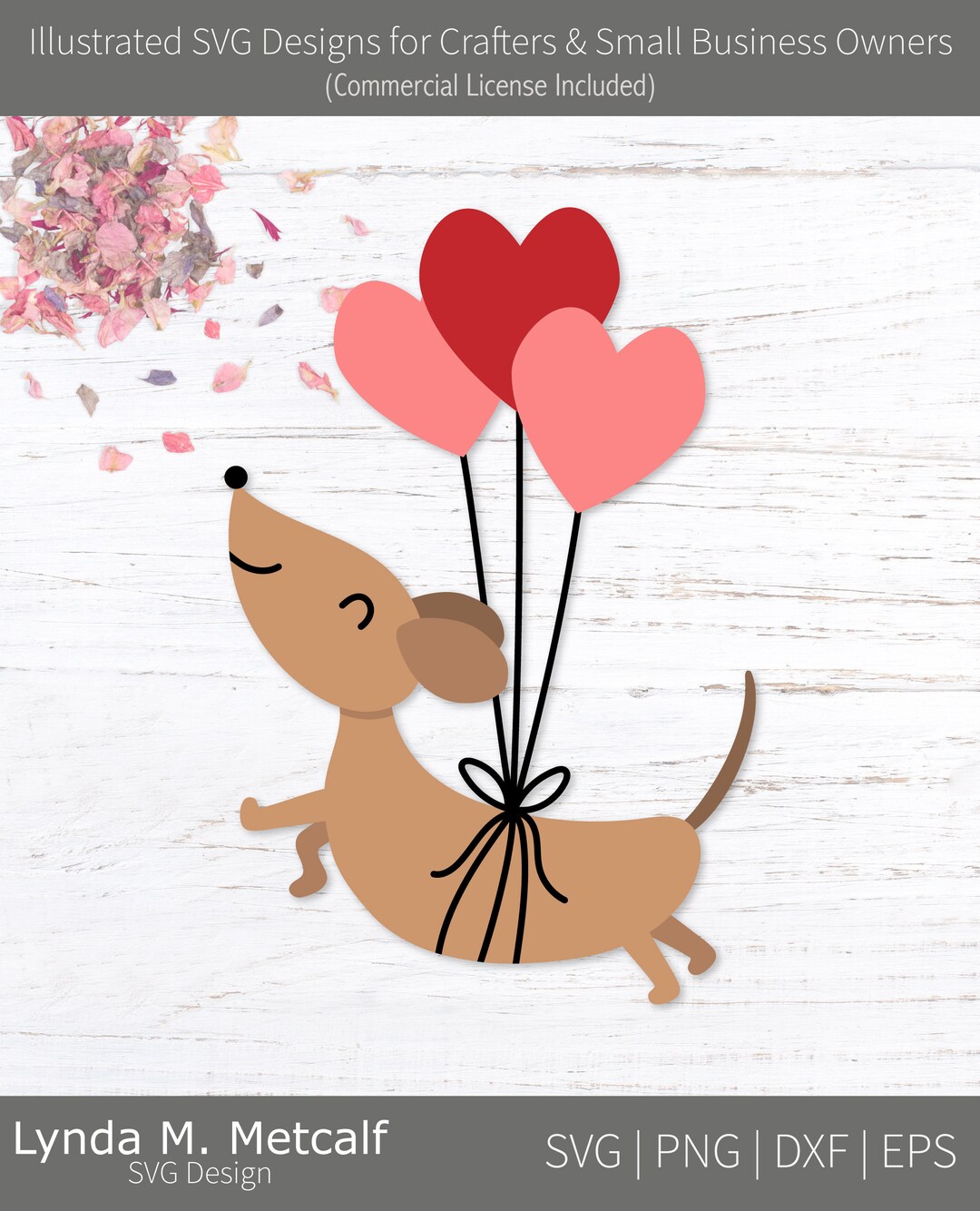 Dachshund Valentine Svg. Dog Valentine Png. Doxie Hearts Cut File ...