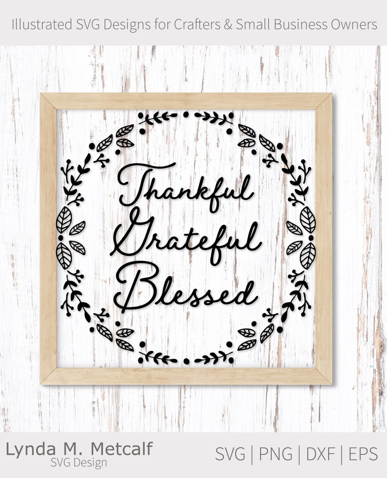 Thankful Grateful Blessed SVG Fall Svg Design Thanksgiving | Etsy