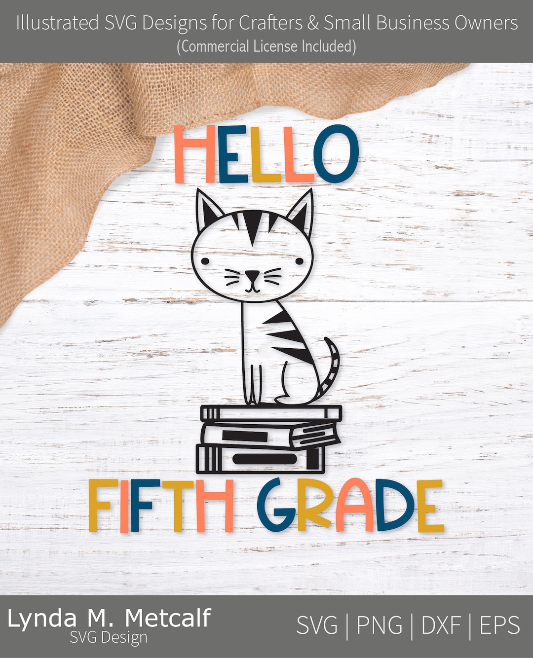 Hello Fifth Grade Svg. Back to School Svg. Cat Svg. Cat Svg - Etsy Portugal