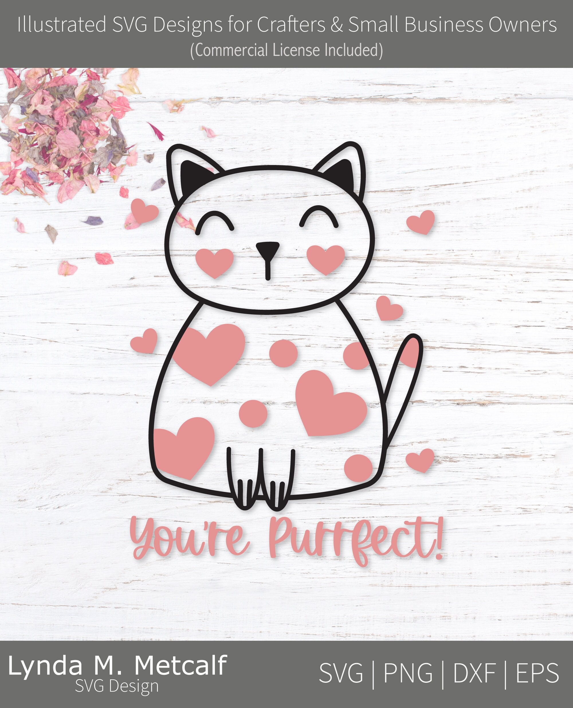 You're Purrfect Valentine SVG. Kawaii Kitty Png Clip Art. - Etsy