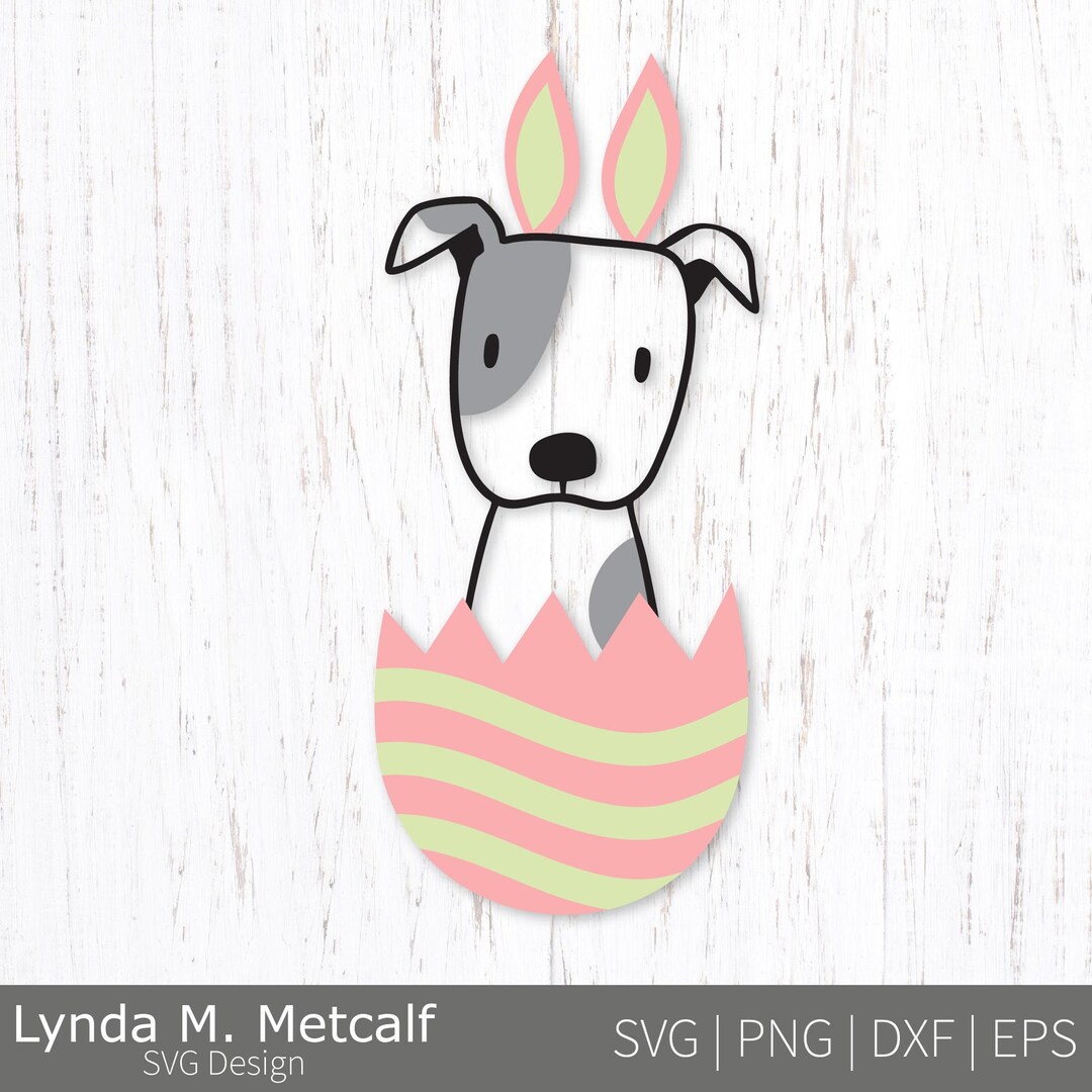Pit Bull Dog Easter Svg. Bunny Dog Png. Puppy in Easter Egg Svg Cut ...