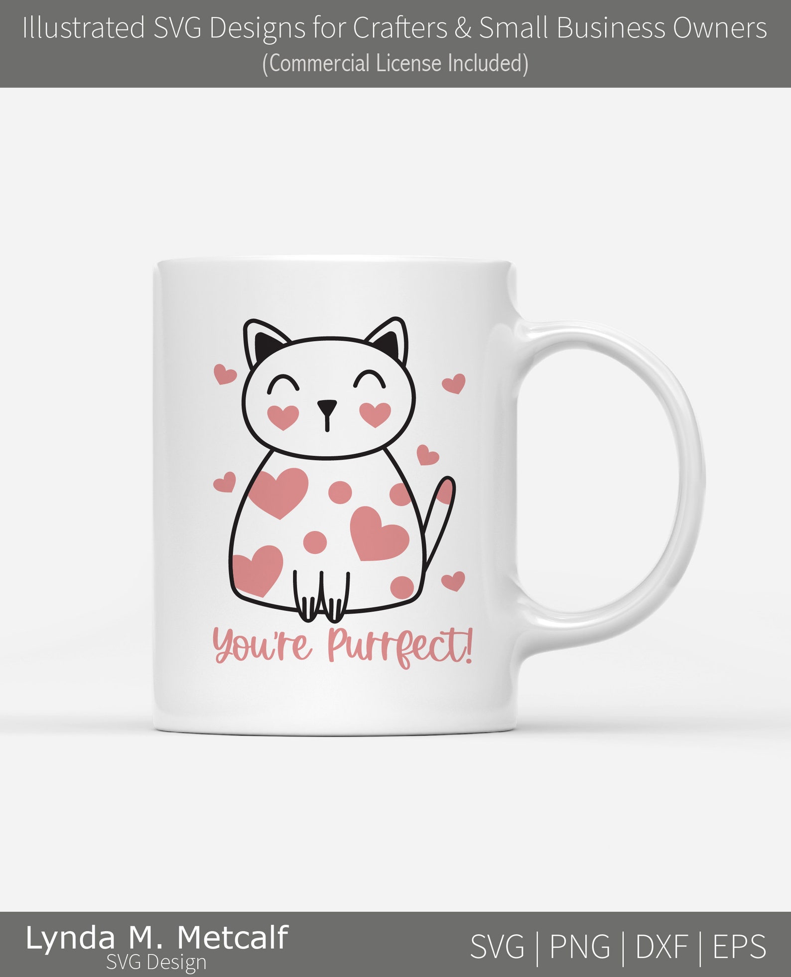 You're Purrfect Valentine SVG. Kawaii Kitty Png Clip Art. - Etsy