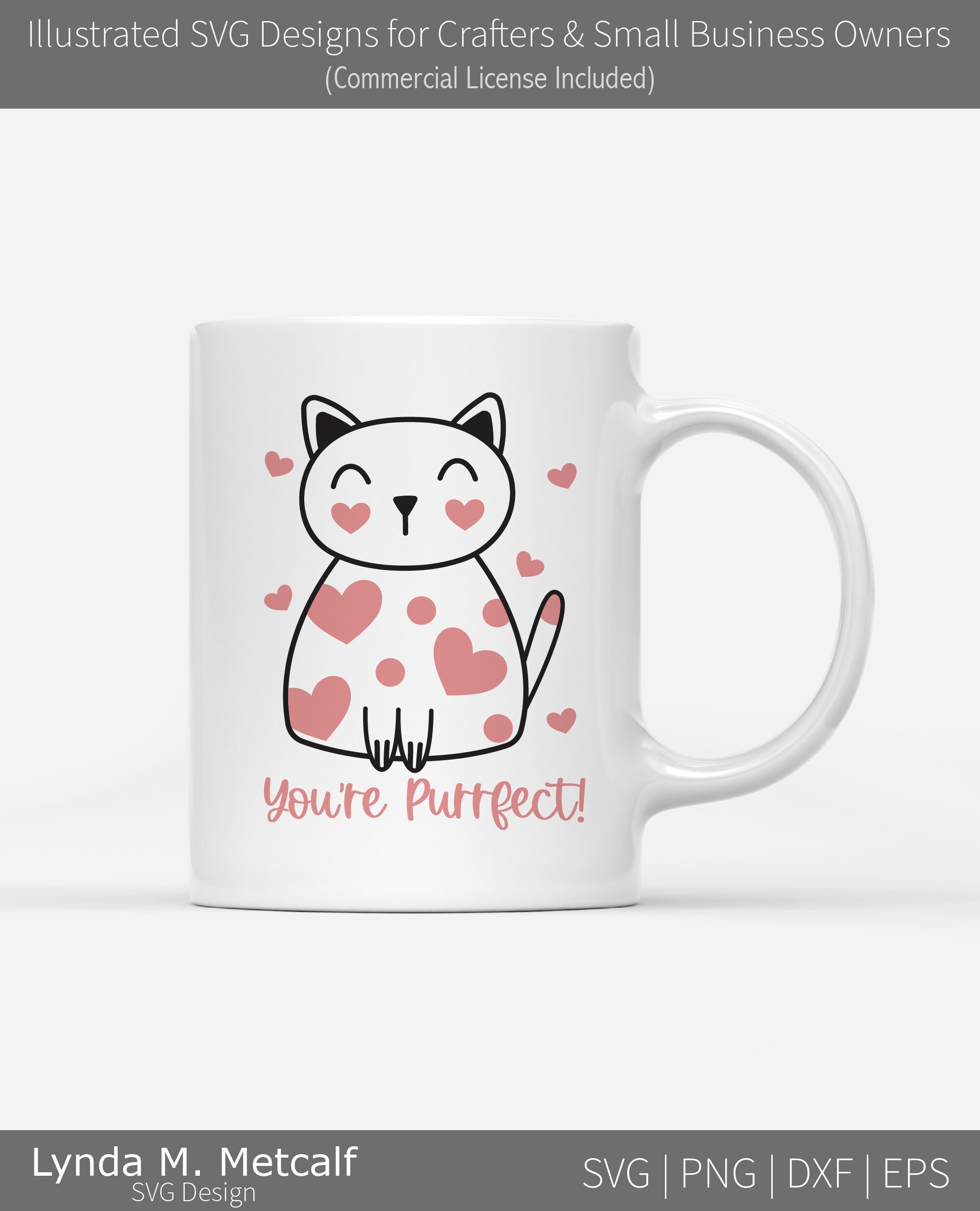 You're Purrfect Valentine SVG. Kawaii Kitty Png Clip Art. - Etsy