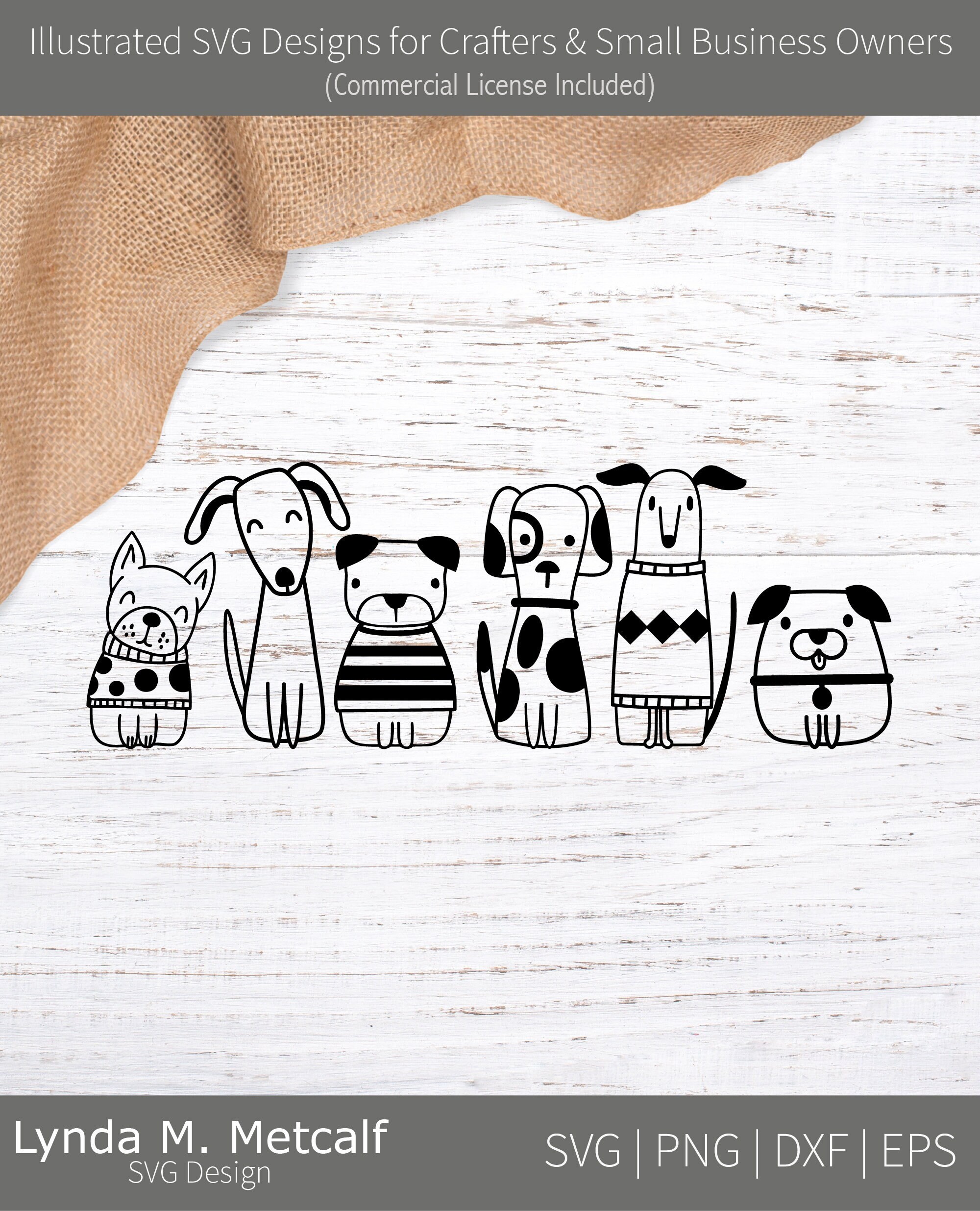 Dogs in a Line Svg. Sitting Dogs Png Clipart. Doodle Dogs DXF. - Etsy UK