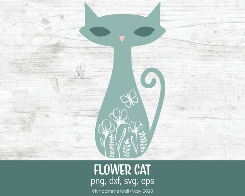 Flower Cat SVG File for Cricut & Silhouette Machines Flower - Etsy