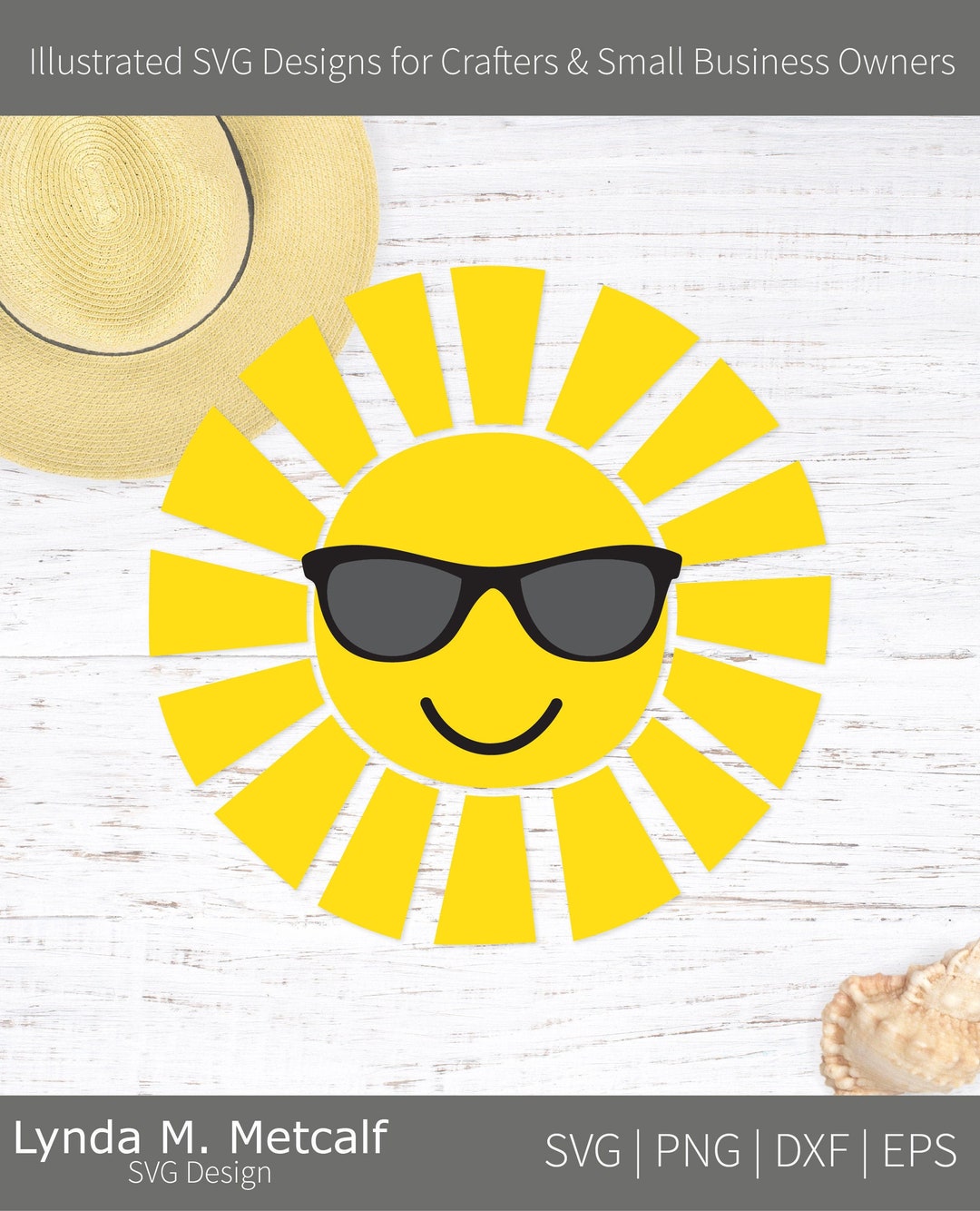 Happy Sun Svg, Sun With Sunglasses Svg, Summer Sun Svg, Cute Smiling ...
