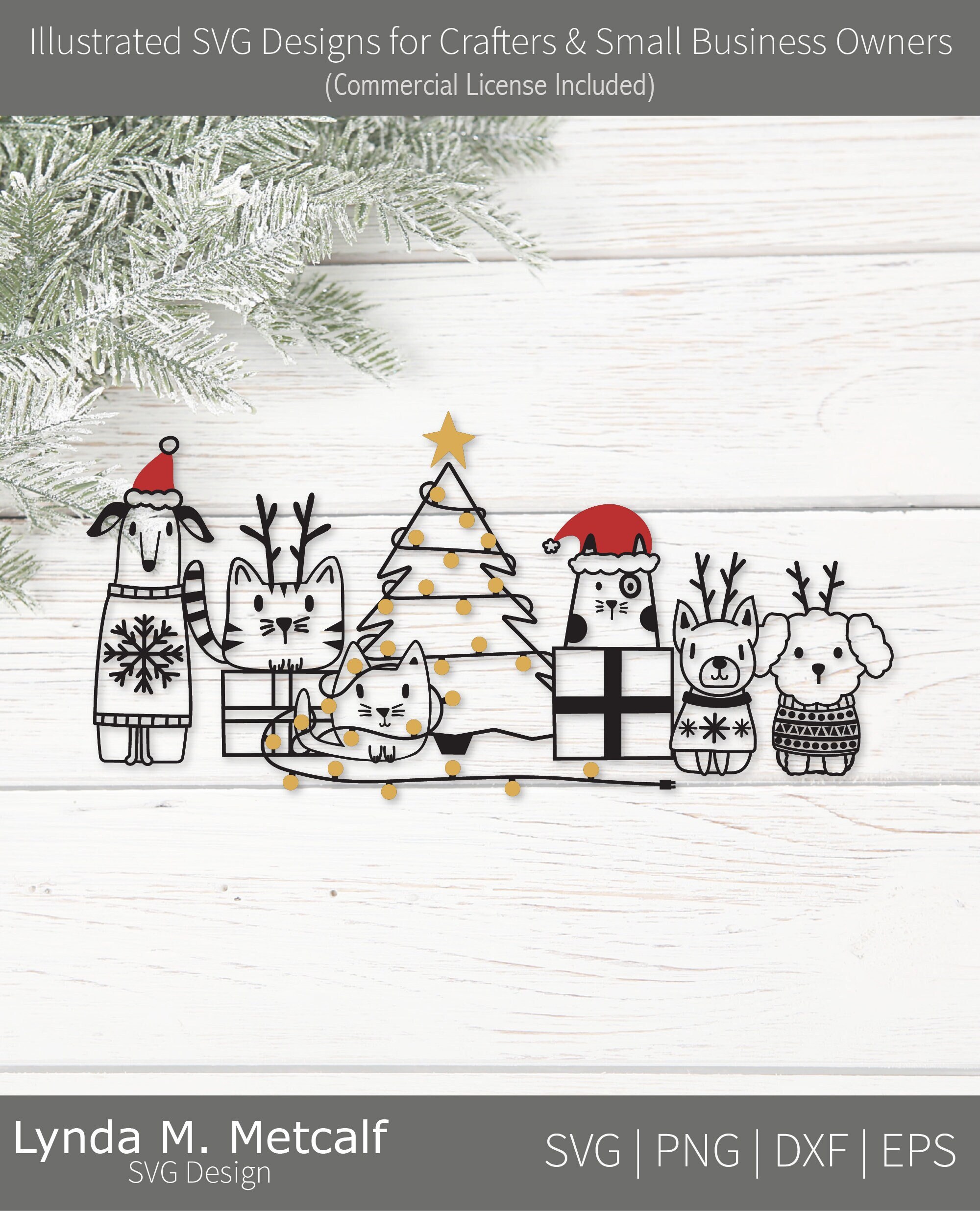 Christmas Pets Svg. Holiday Cat Png. Winter Santa Dog Svg. - Etsy